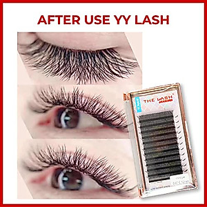 THE LASH SUPPLY YY Hybrid Eyelash Extension Professional Supplies, C/D Curl, 9-15mm Length, 0.07 Thickness, Matte Black Fake Eye Lashes, Soft and Lightweight Lashes Mixed Pack