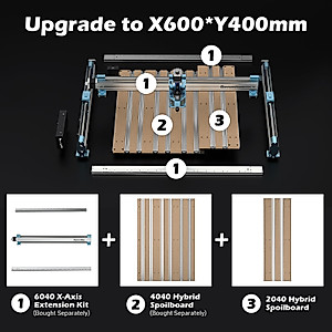 Genmitsu 4040-PRO X-Axis Extension Kit, 4040 Upgrade to 6040, CNC Accessories for 4040-PRO CNC Router Machine, Extended Working Area 600 x 400mm (23.62’’ X15.75’’), 40P-XE60