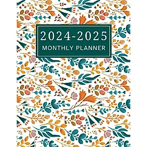 2024-2025 Monthly Planner: Large Two Year Schedule Organizer (January 2024 through December 2025) Flower Cover