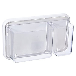 Magnetic Organizer, Yeeco Clear 3.3”×10”×6.1” 4 Compartments Plastic Magnetic and Adhesive Organizer Box Basket Magnetic Storage Organizer Tray for Refrigerator, Fridge,office,classroom