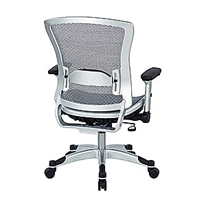 Space Seating 317 Series Executive Light Air Grid Office Chair with Breathable Mesh Back, Lumbar Support, 2-to-1 Synchro Tilt Control and Adjustable Tension, Platinum Finish