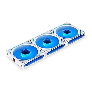 Lian Li UNI Fan SL-Infinity 120-Triple Pack-ARGB Fan-Infinity Mirror-Daisy-Chain Design-Customizable Lighting Effects-One Cable Connection-with Controller-White-(UF-SLIN120-3W)