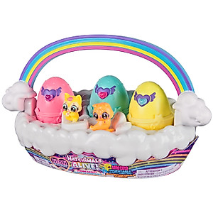 Hatchimals Alive, Neon Rainbow Spring Basket Toy (Styles May Vary), 3 Self-Hatching Easter Eggs, Fun Gift & Kids Toys for Girls & Boys Ages 3 and up