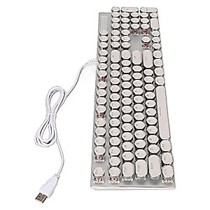 Mechanical Gaming Keyboard, Mechanical Keyboard RGB Backlight Ergonomic Design 104 Keys Typewriter Style for Office Red Switch