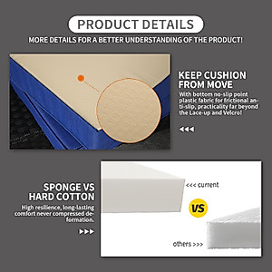 6 Pieces Patio Wicker Furniture Set Outdoor PE Rattan Conversation Couch Sectional Chair Sofa Set with Royal Blue Cushions