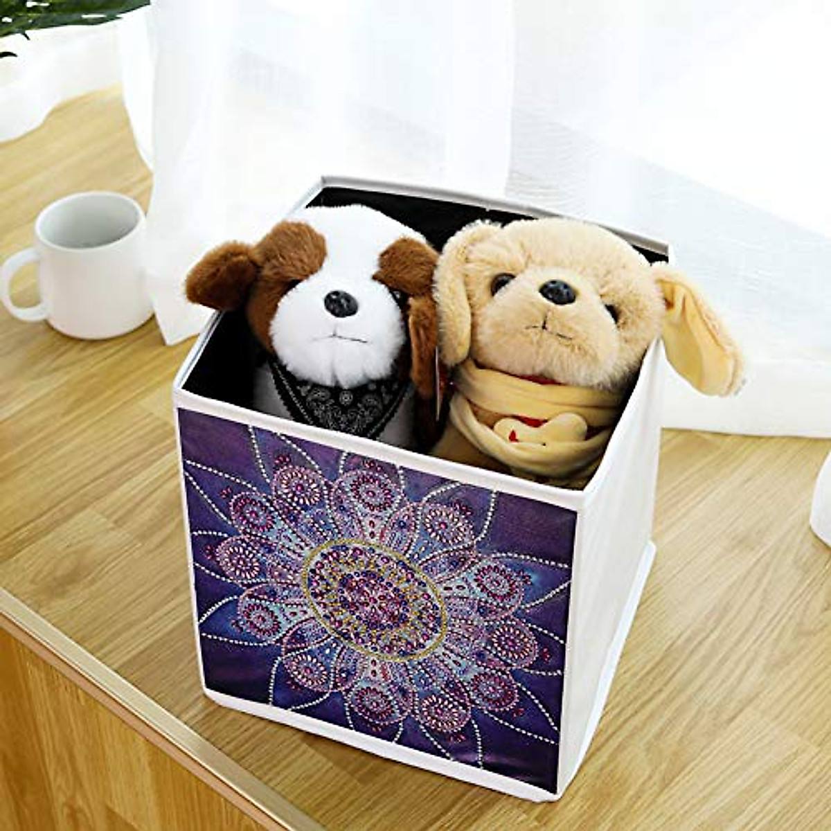 Storage Cubes with Diamond Painting, Organizer Container Folding Storage Box 5D DIY Diamond Painting Kits Art Craft for Desktop Toys Sundries Pantry Closet, Toys, Bedroom Organizer