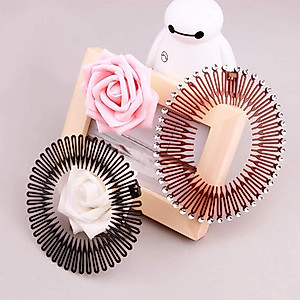 Laosting-R 21PCS Full Circular Stretch Headbands - Flexible Plastic Circle Hair Wrap, Hairband Holder, Spring Head Band for Women and Girls Hair Accessories