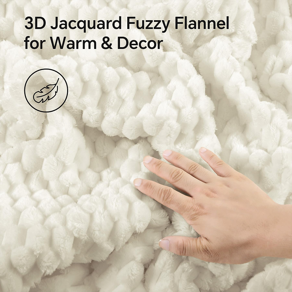 BEDELITE Fluffy Queen Comforter Set - Cream White Fleece Soft Comforter for Queen Size Bed, Luxury Warm Bedding Set for Winter, Fuzzy Bed Set 3 Pieces (1 Comforter, 2 Pillowcases)