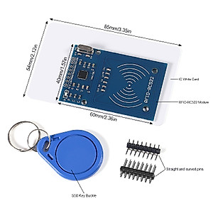 Diitao 5PCS RFID Kit Mifare RC522 Reader Module RF IC Card Sensor Module with S50 White Card+Key Ring
