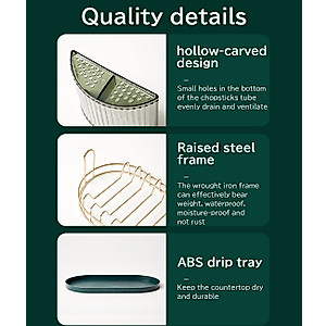 Qulable Dish Rack Drainer with Removable Tray Mini Sink Dish Strainers Drying Rack Drainers Tableware Organizer Waterproof for Kitchen Counter Top(Green)