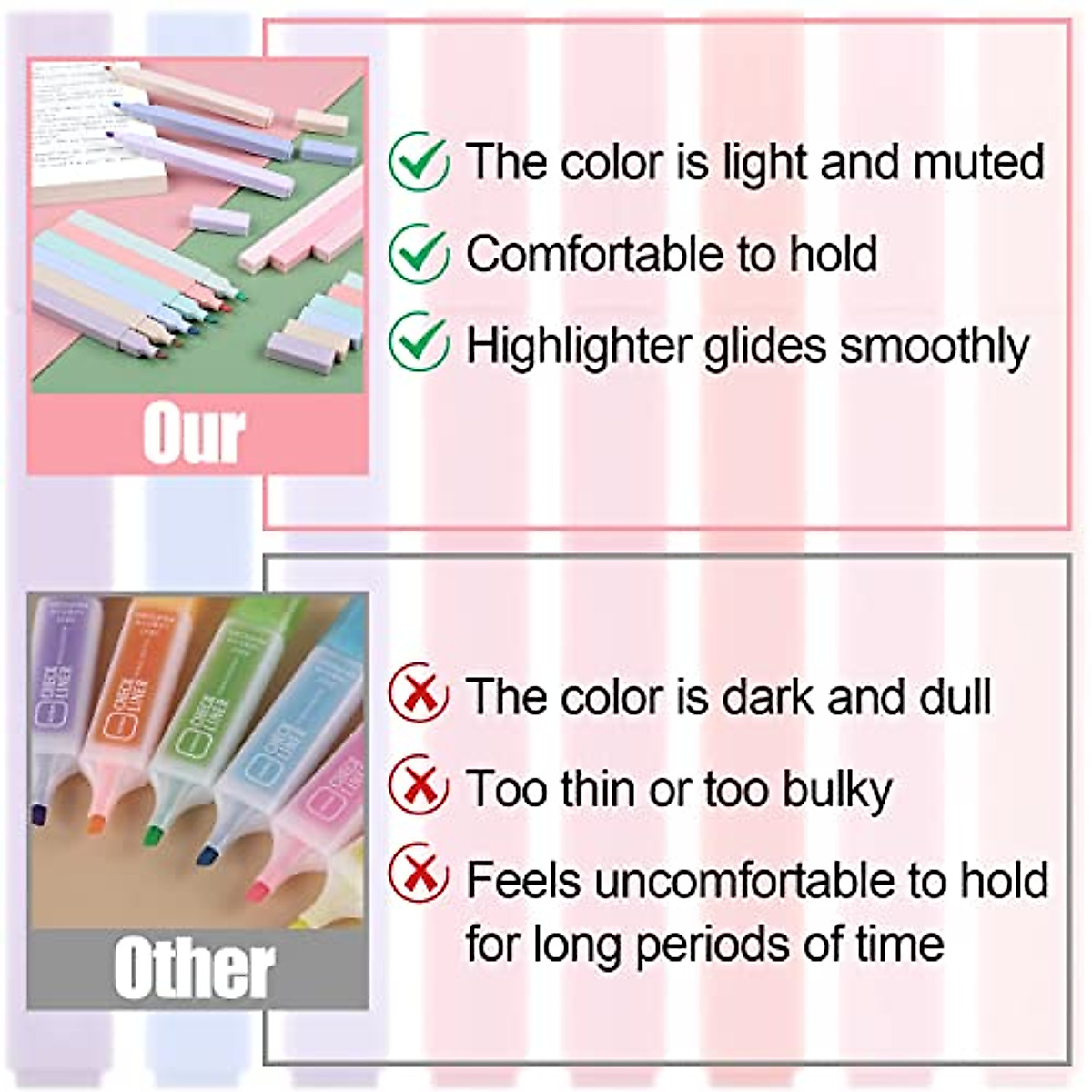 Utron 12pcs Bible Highlighters, Bible Highlighters No Bleed, Pastel Highlighter Set, Cute Highlighters, No Bleed Bible Highlighters Pastel (12 Color)