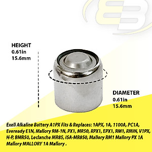 Exell Battery A1PX Battery Replaces Mallory BMR50 EPX1 H-P MR50 RM-1N RM1