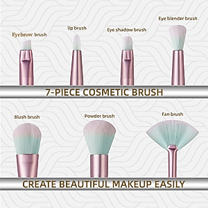 Hawetimher Makeup Brush Set Pink Glitter,Unicorn Foundation Sparkles Cute Fan Powder Blush Lip Highlight Eye shadow Eyebrow Makeup Brushes Set with Liquid and Case for Girls Teen Kids Gift Present