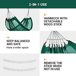 KingCamp Double Mesh Hammock, Camping Hammock Breathable Portable Outdoor/Indoor Hammocks Tree Hammock for Camping Backpacking, Hiking, Backyard, Patio Support to 440lbs, 2 Tree Straps (Petrolblue)