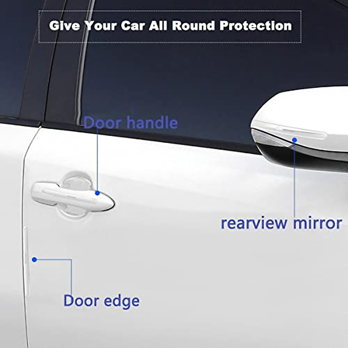 10 PCS Car Door Handle Scratch Protector,Universal Waterproof Anti-Scratch Car Door Rear View Mirror Protector Accessories Transparent