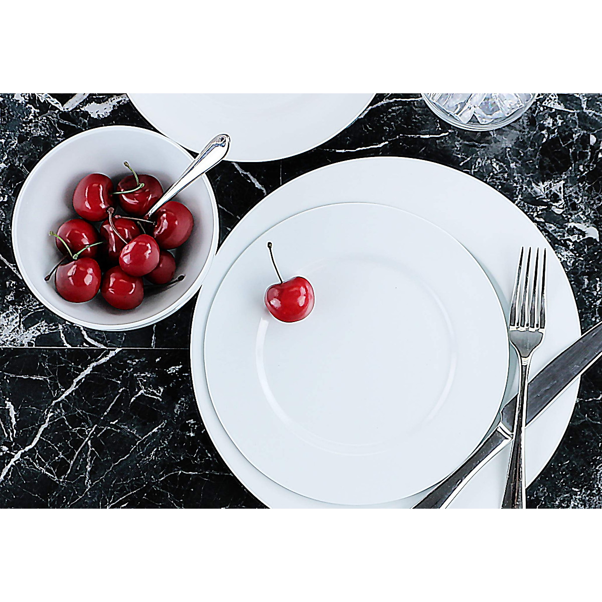 Calypso Basics by Reston Lloyd Melamine Salad Plate, Set of 6, White,72300SET