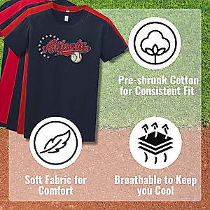 J2 Sport Atlanta Baseball T-Shirt – Men & Women Short Sleeve T Shirt Tee Tshirt
