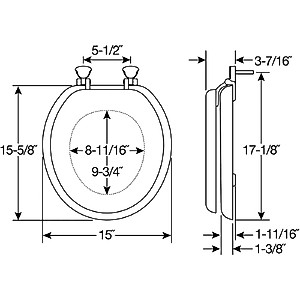 MAYFAIR 41EC 346 Cameron Toilet Seat will Never Loosen and Easily Remove, ROUND, Durable Enameled Wood, Biscuit/Linen