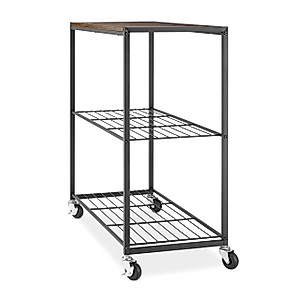 Whitmor Modern Industrial Rolling Storage Shelves, Brown