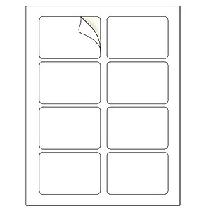 LotFancy Name Tag Stickers, 2 1/3" x 3 3/8", 20 Sheets (160 Labels), Matte White, Adhesive Blank Badge Labels for Inkjet/Laser Printer, Printable Sticker Paper