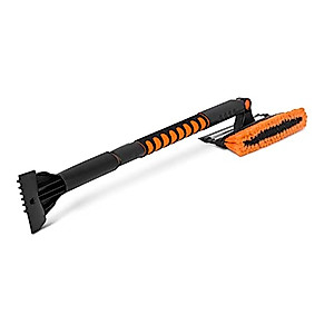 BIRDROCK HOME 39" Extendable Snow Brush with Detachable Ice Scraper for Car | 11" Wide Squeegee & Bristle Head | Size: Car & SUV | Lightweight Aluminum Body with Ergonomic Grip | Windshield Paint Safe