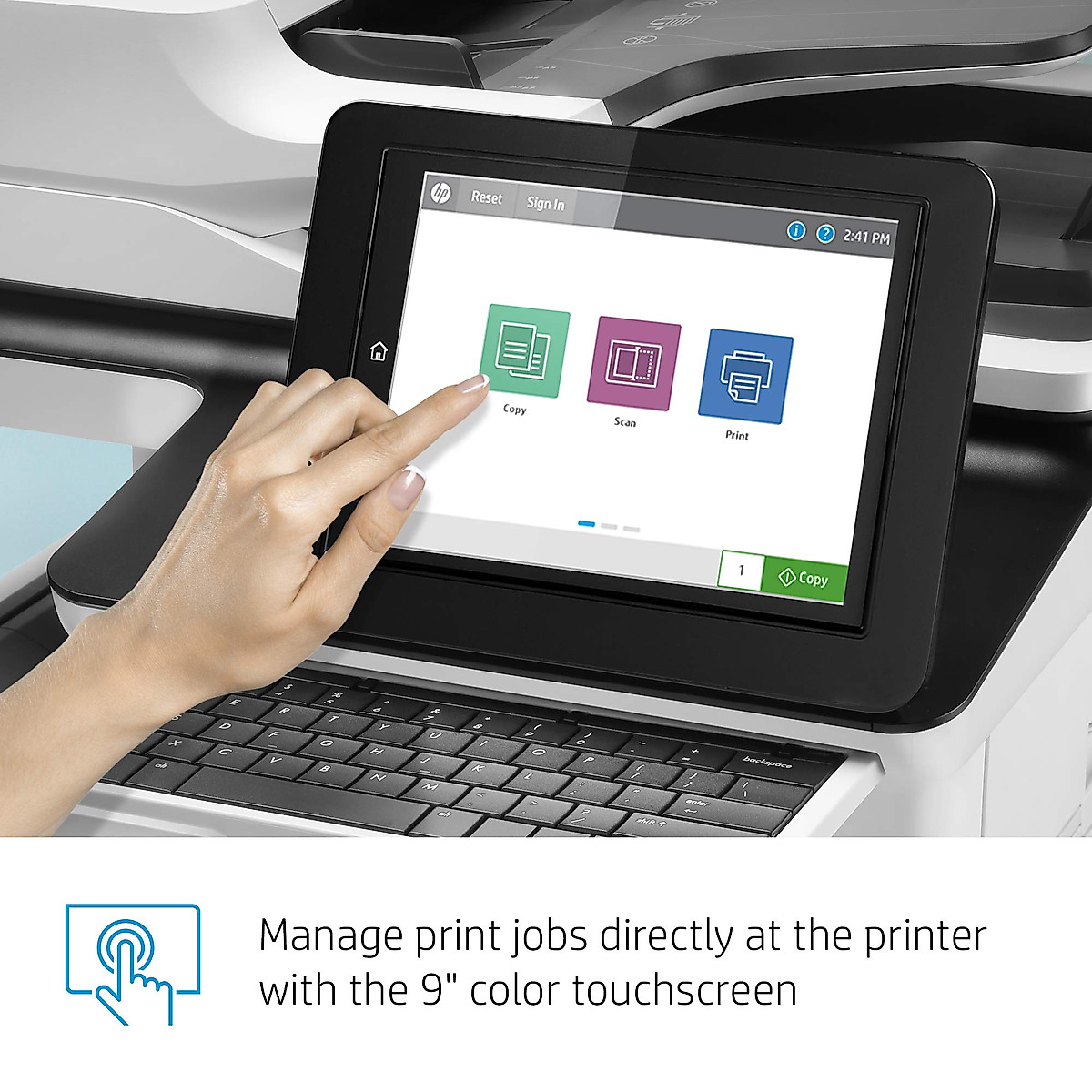 HP LaserJet Enterprise Flow MFP M634h Monochrome All-in-One Printer with built-in Ethernet & 2-sided printing (7PS95A)