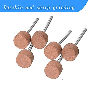 18pcs Rotary Grinding Stones, 1/8'' Shank 15MM Dia Cylinder Shape Abrasive Stone Mounted Grinding Tool for Dremel Rotary Tools