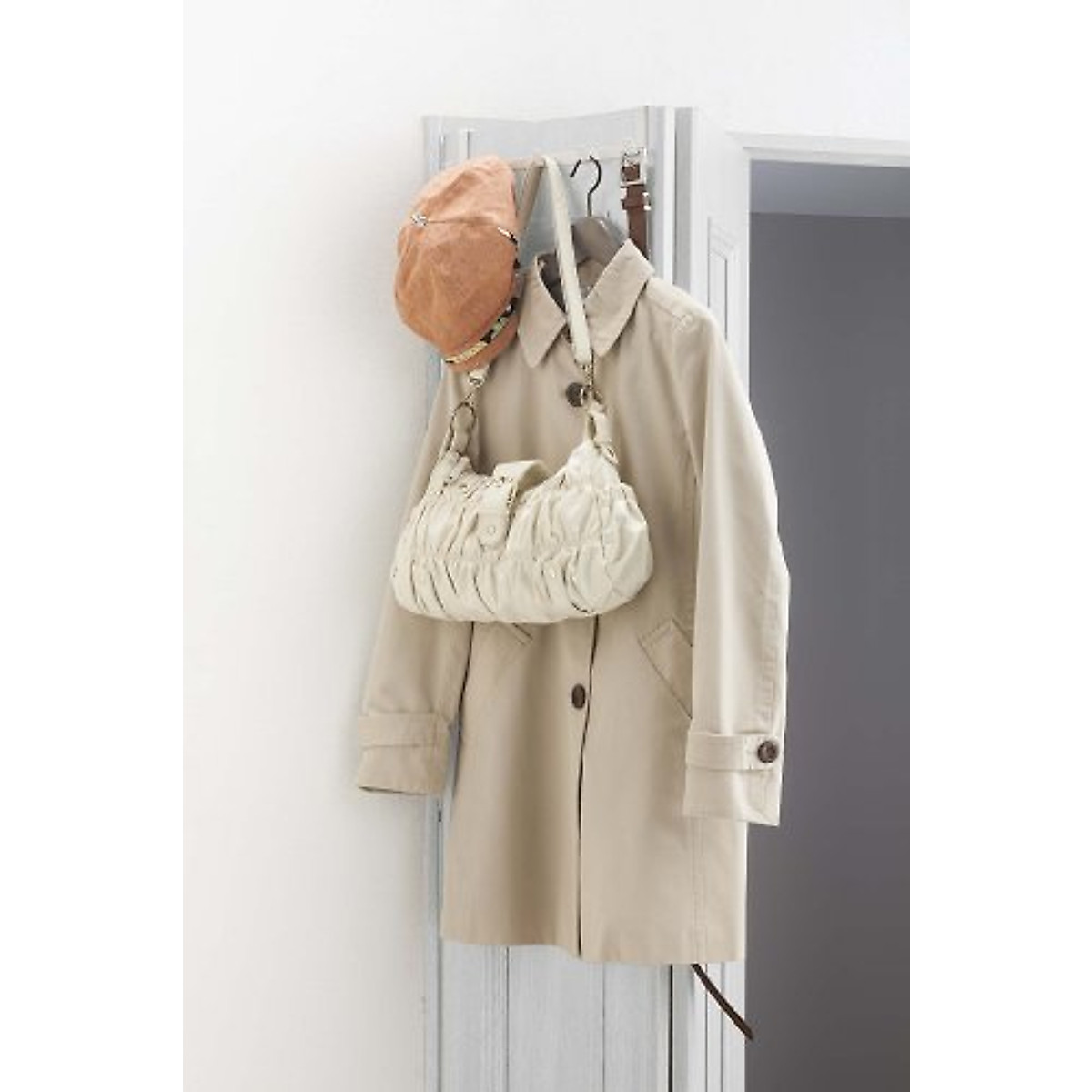 YAMAZAKI home Smart Wide Over the Door Rack, White