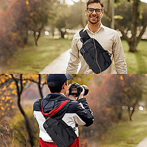 NUFR Sling Backpack Sling Bag Crossbody Backpack for Women Men Waterproof Chest Shoulder Bag Daypack for Hiking Walking Biking Travel Cycling USB Charger Port(Medium-White)