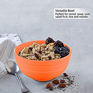 Homestockplus 34 Oz Large Soup Bowls, 8 Pieces Deep Cereal Bowls, Unbreakable Color Kitchen Bowl for Oatmeal, Ramen, Dessert, Snack, Light Weight BPA-Free Microwave Dishwasher Safe Bowls Set
