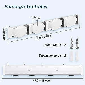 JOYWAVE Mop and Broom Holder Wall Mount,Wall Mount Garden Tool Organizer,Broom Hanger Wall Mount for Laundry Room,Closet,Garage,Kitchen Decor with 4 Slots