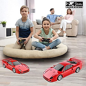 BEZGAR Ferrari F40 Remote Control Car Officially Licensed Ferrari Toy Car Model，1:24 Sport Race Car for Kids, Adults, Girls and Boys Holiday Ideas Gift (78800 Red)