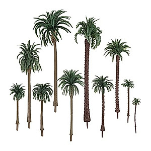 Yetaha 48 PCS Model Trees Model Coconut Palm Tree, Scenery Model Plastic Palm Tree Miniature Landscape Scenery Diorama Model Tree for Cake Decorations Aquarium Plants Outdoor Home Garden Decor
