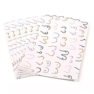 CENTRAL 23 Bridal Shower Wrapping Paper - Birthday Wrapping Paper For Women Girlfriend - 6 Sheets Of Pink Gift Wrap - Pastel Boob Print - Valentines Day Gift Wrap For Her, Wife