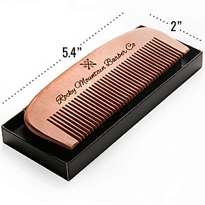 Hair Comb - Wood with Anti-Static & No Snag Handmade Brush for Beard, Head Hair, Mustache with Design in Gift Box