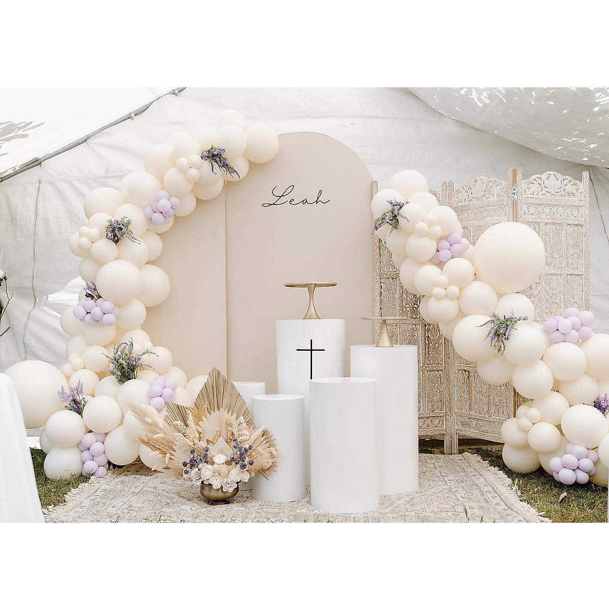 AobkDeco Ivory White Balloons 84PCS Vintage Ivory White Balloon Garland Arch Kit 5/10/12/18 Inch Different Sizes Latex Balloon for Birthday Party Decorations Baby Shower Wedding Graduation Balloons