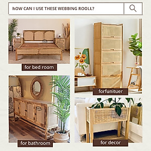 CLAYNIX 24" Width Square Cane Webbing- 24" x 1 Ft Sheet - Rattan Cane Webbing Roll -Caning Material for Chairs, Cabinet, Door -Open Weave Wicker Woven Rattan Sheets - Cane Fabric (1 FEET)