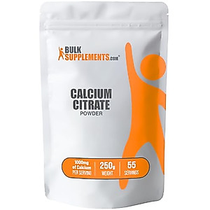 BulkSupplements.com Calcium Citrate Powder - Calcium Citrate Supplement, Calcium Citrate 1000mg - Gluten Free, 4500mg (1000mg Calcium) per Serving, 250g (8.8 oz) (Pack of 1)