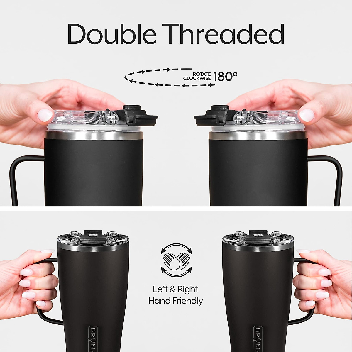 BrüMate Toddy 22oz 100% Leak Proof Insulated Coffee Mug with Handle & Lid - Stainless Steel Coffee Travel Mug - Double Walled Coffee Cup (Matte Black)