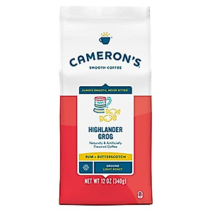 Cameron's Coffee Roasted Ground Coffee Bag, Flavored, Highlander Grog, 12 Ounce