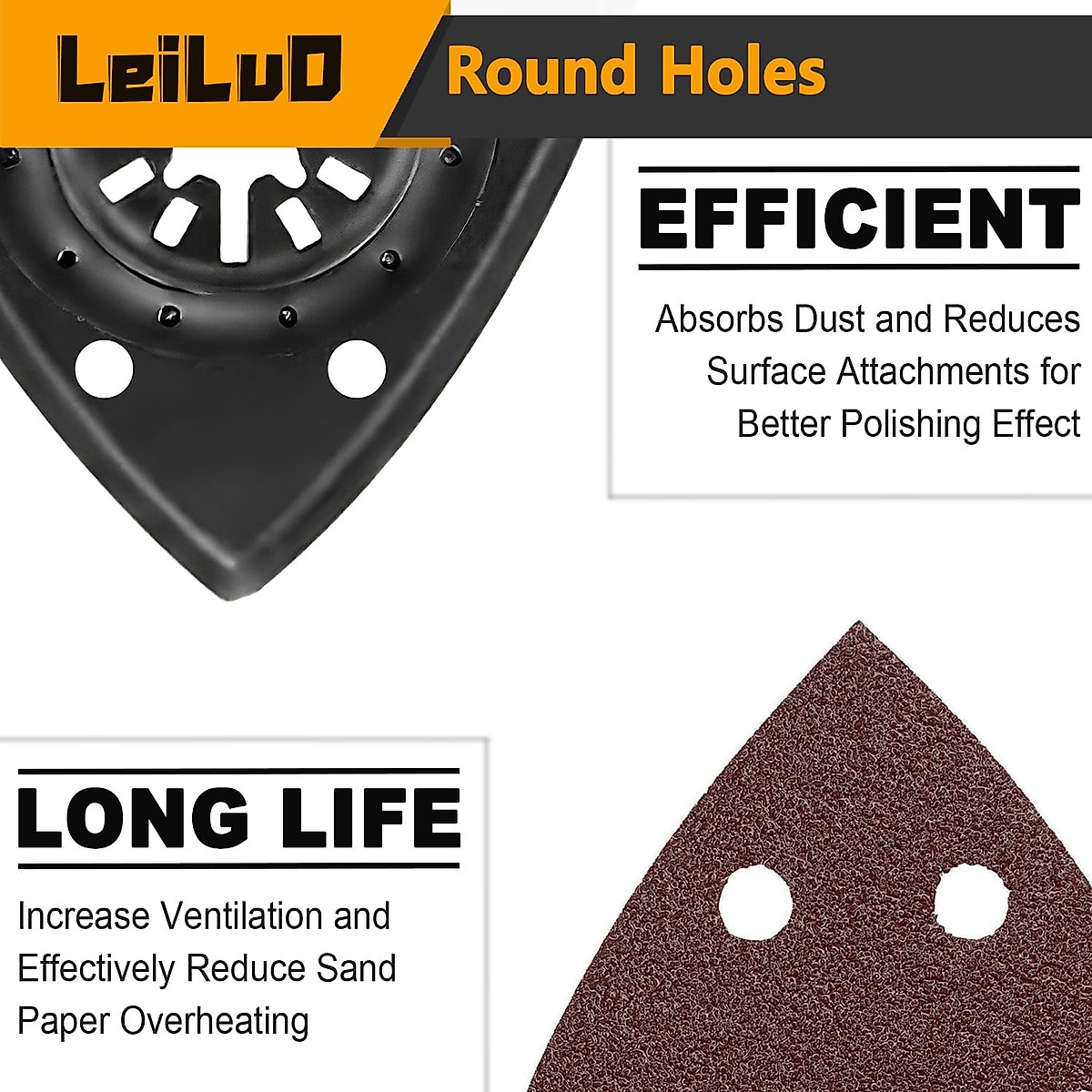 LEILUO 116 Pcs Multitool Blade Kits Cutting and Sandpaper Oscillating Tool Accessories Universal Oscillating Saw Blades with Storage Bag Compatible with DeWalt Makita Dremel and More