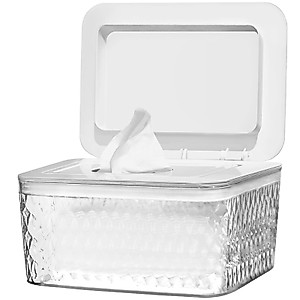 Hswt Wipes Dispenser Seal-Designed Wipe Dispenser Holder Wipes Case Box for Bathroom Keep Wipes Fresh, Dust-Proof & Non-Slip (6.7"x 4.7"x3.35")