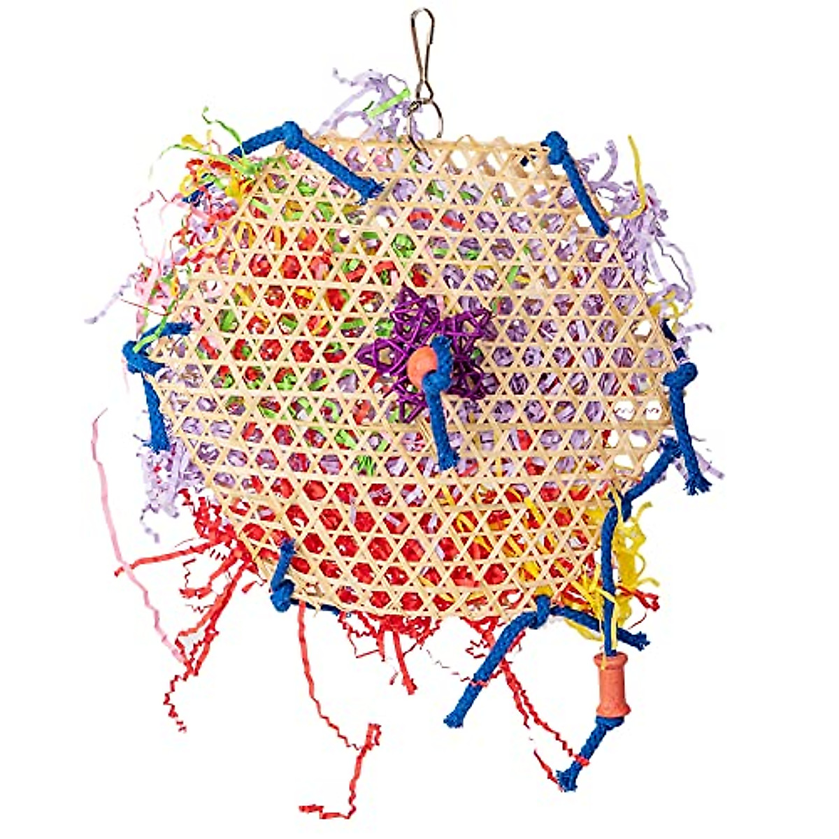 Kukaster Pet Bird Parrot Shredder Toys Set Colorful Bird Chewing Toys Foraging Shredder Toy Parrots Cage Accessories Hanging Toys for Small Lovebird Cockatiel Conures Parakeets Budgie