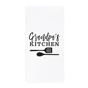 The Cotton & Canvas Co. Grandpa's Kitchen Soft and Absorbent Kitchen Tea Towel, Flour Sack Towel and Dish Cloth
