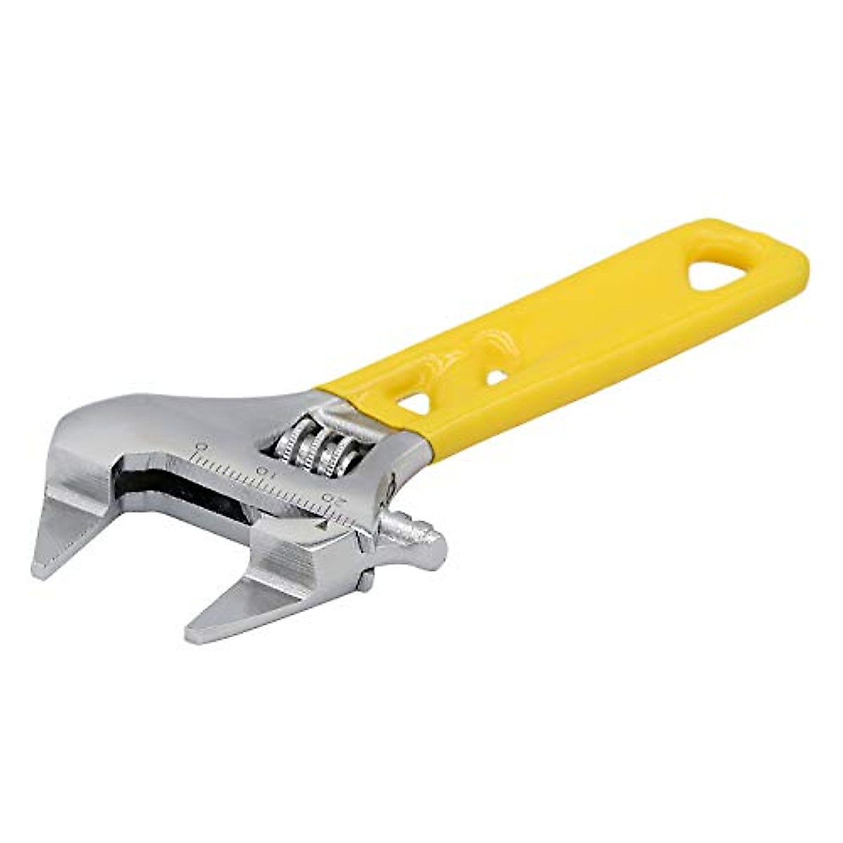 GETUHAND Extra Slim Jaw 4-Inch Adjustable Wrench, Silver, High Carbon Steel