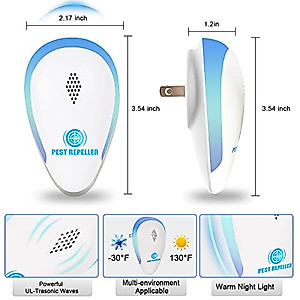 Avantaway Ultrasonic Pest Repeller, Indoor Pest Control for Mosquito, Mouse, Cockroach, Bug, Roach,Upgraded Electronic Plug-in Insect Repellent for House, Garages, Warehouses, Offices, Hotel,6 Pack