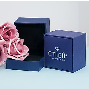 CTIEIP Diamond and Natural Aquamarine Sterling Silver Teardrop Necklace, Hypoallergenic Necklace, Anniversary Birthday Diamond Aquamarine Jewelry Gifts for Women,Gift for Mom