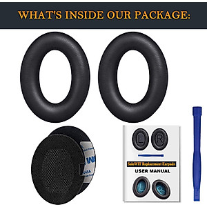 SoloWIT Protein Leather Earpads Cushions for Bose Headphones, Replacement Ear Pads for Bose QuietComfort 15 QC15 QC25 QC2 QC35/Ae2 Ae2i Ae2w/SoundTrue & SoundLink Around-Ear Series - Full Black