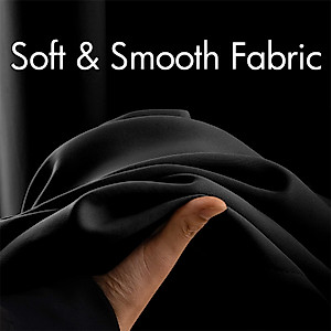 MIULEE Blackout Curtains Room Darkening Thermal Insulated Drapes Solid Window Treatment Set Grommet Top Light Blocking Curtain for Living Room/Bedroom 2 Panels 42 x 63 inch, Black