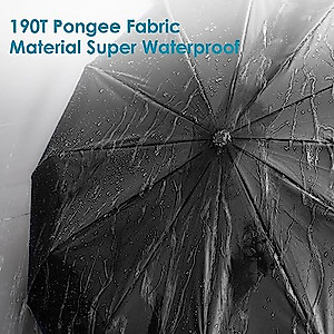 travel inspira Folding Umbrella - Travel Umbrella Compact Automatic Open Close, 12 Ribs Windproof UPF 50+ UV Protection for Rain, Snow, Sunny, Black